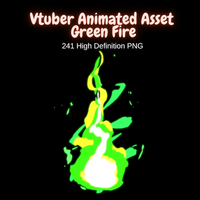 Vtuber Asset Animated Green Fire Halloween Decoration | Twitch Stream ...