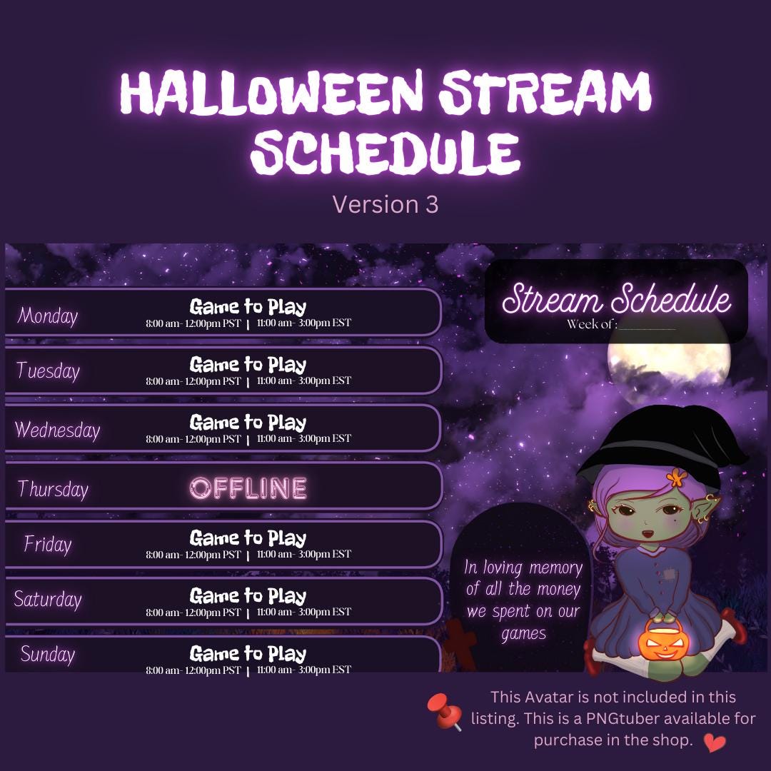 Halloween Stream Schedule Dreamy Holiday Celestial Twitch Weekly ...