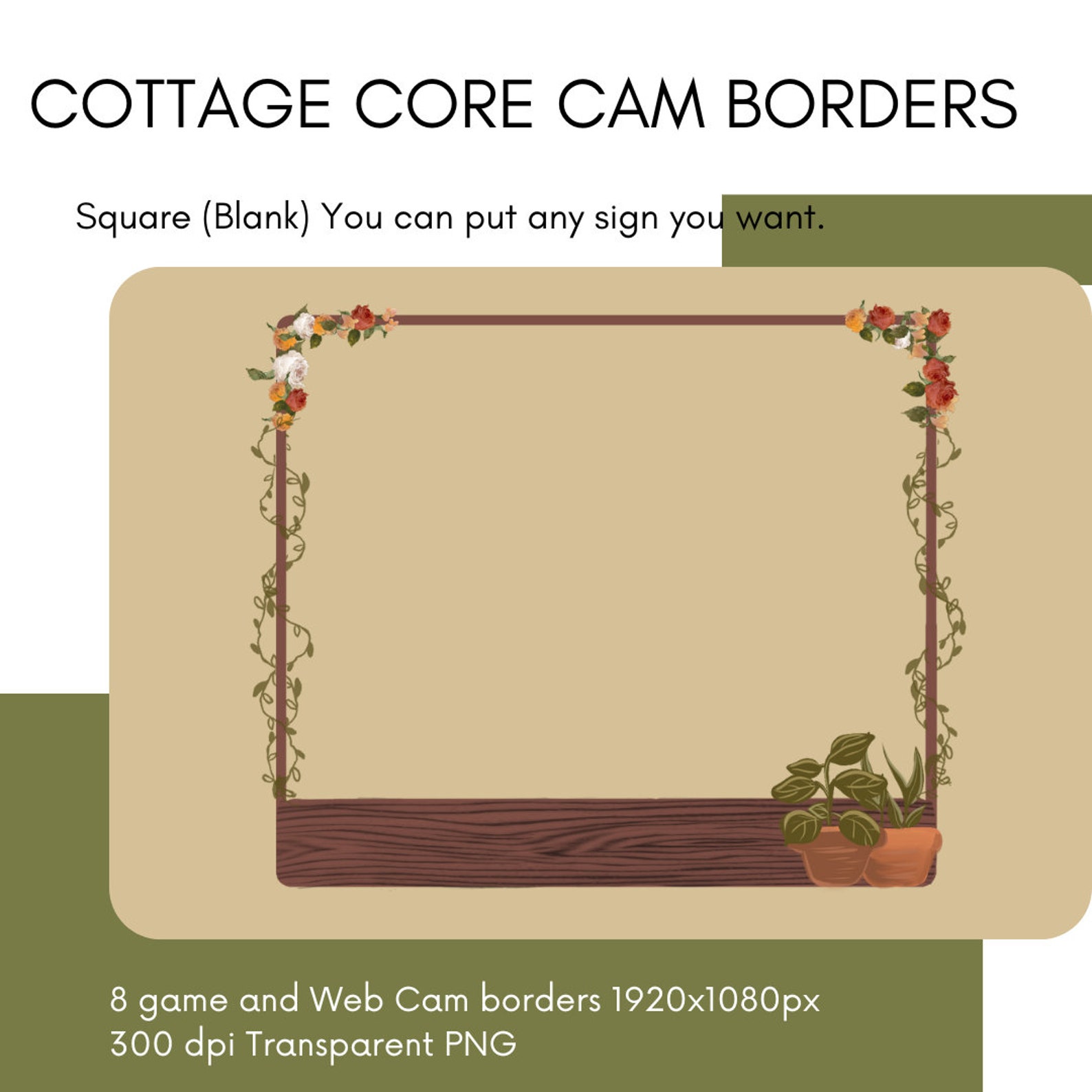Webcam Border Cat Cottage Core Twitch Stream Asset Vtuber Camera ...