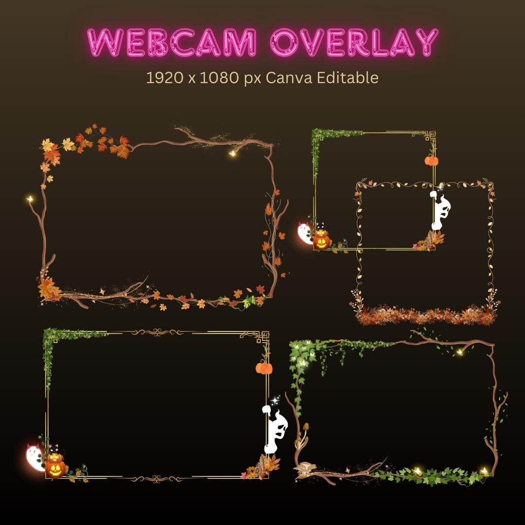 Spooky Webcam Overlay Rounded Corner Cute Ghost Twitch Frames Editable ...