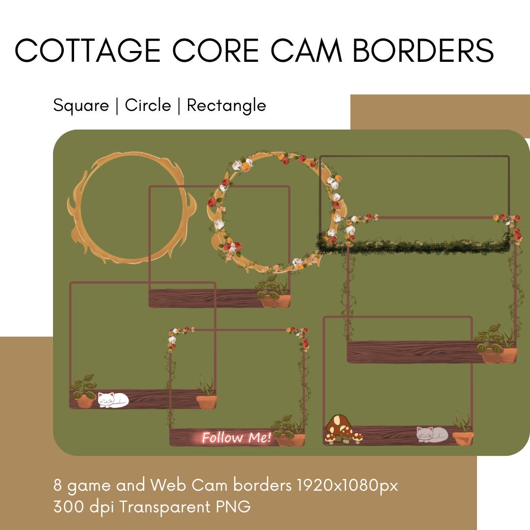 Webcam Border Cat Cottage Core Twitch Stream Asset Vtuber Camera ...