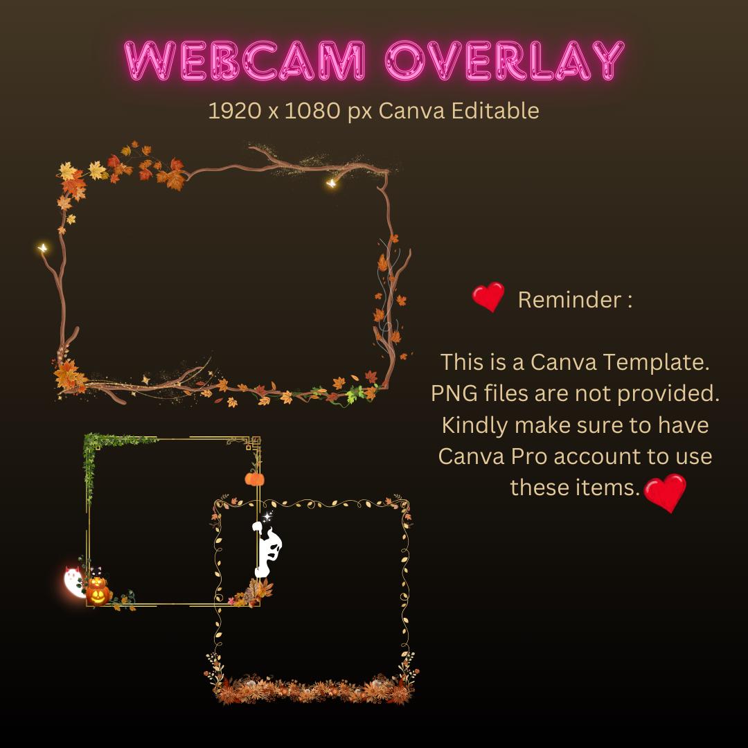 Spooky Webcam Overlay Rounded Corner Cute Ghost Twitch Frames Editable ...