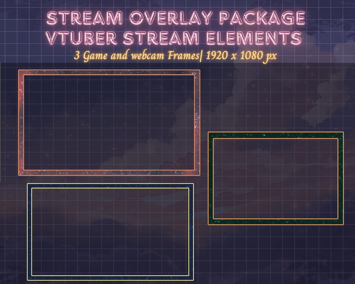 Vtuber Stream Overlay Package: Animated Celestial Theme (digital ...