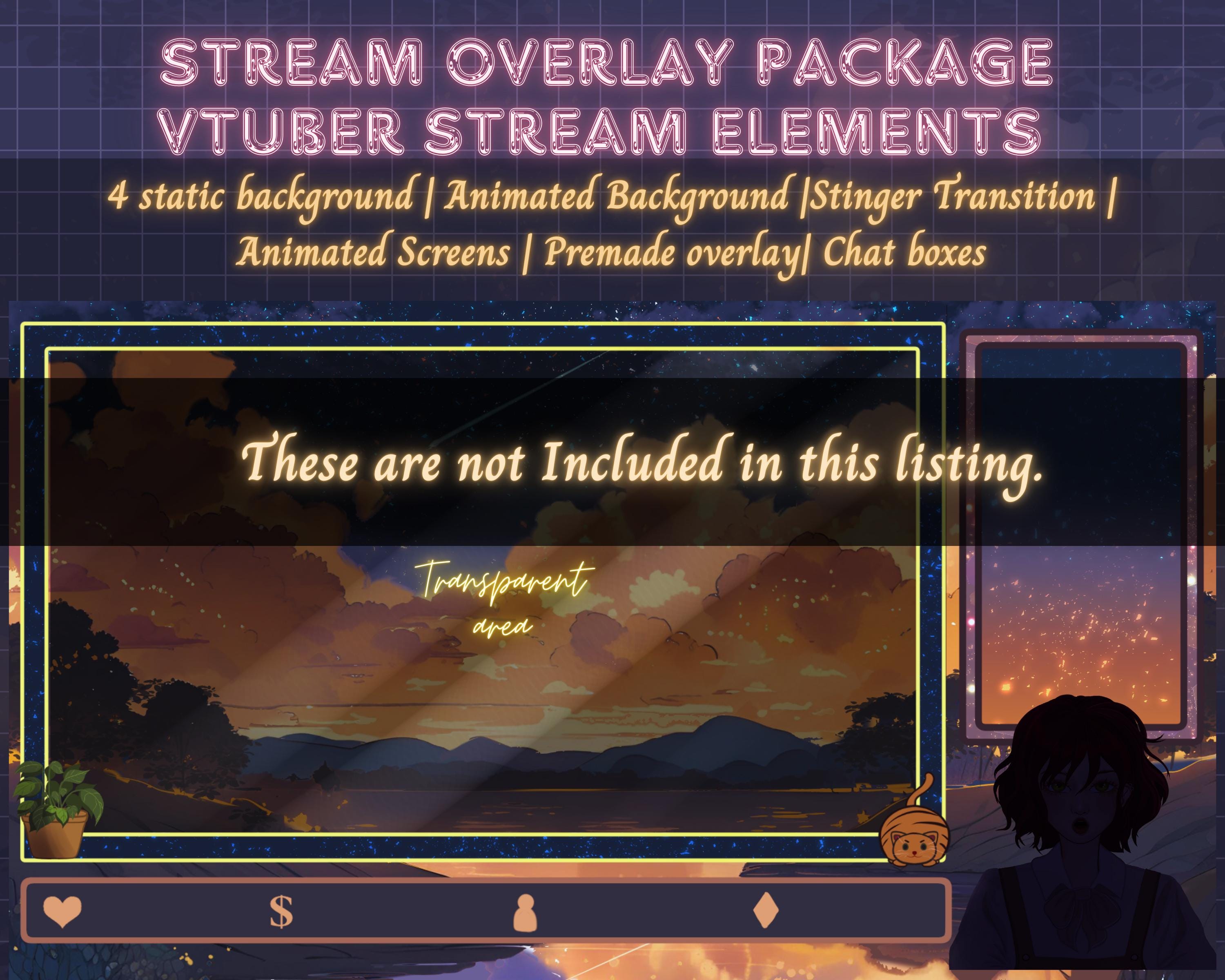 Animated Background Vtuber Asset Pngtuber Gamer Stream Overlay Animated ...