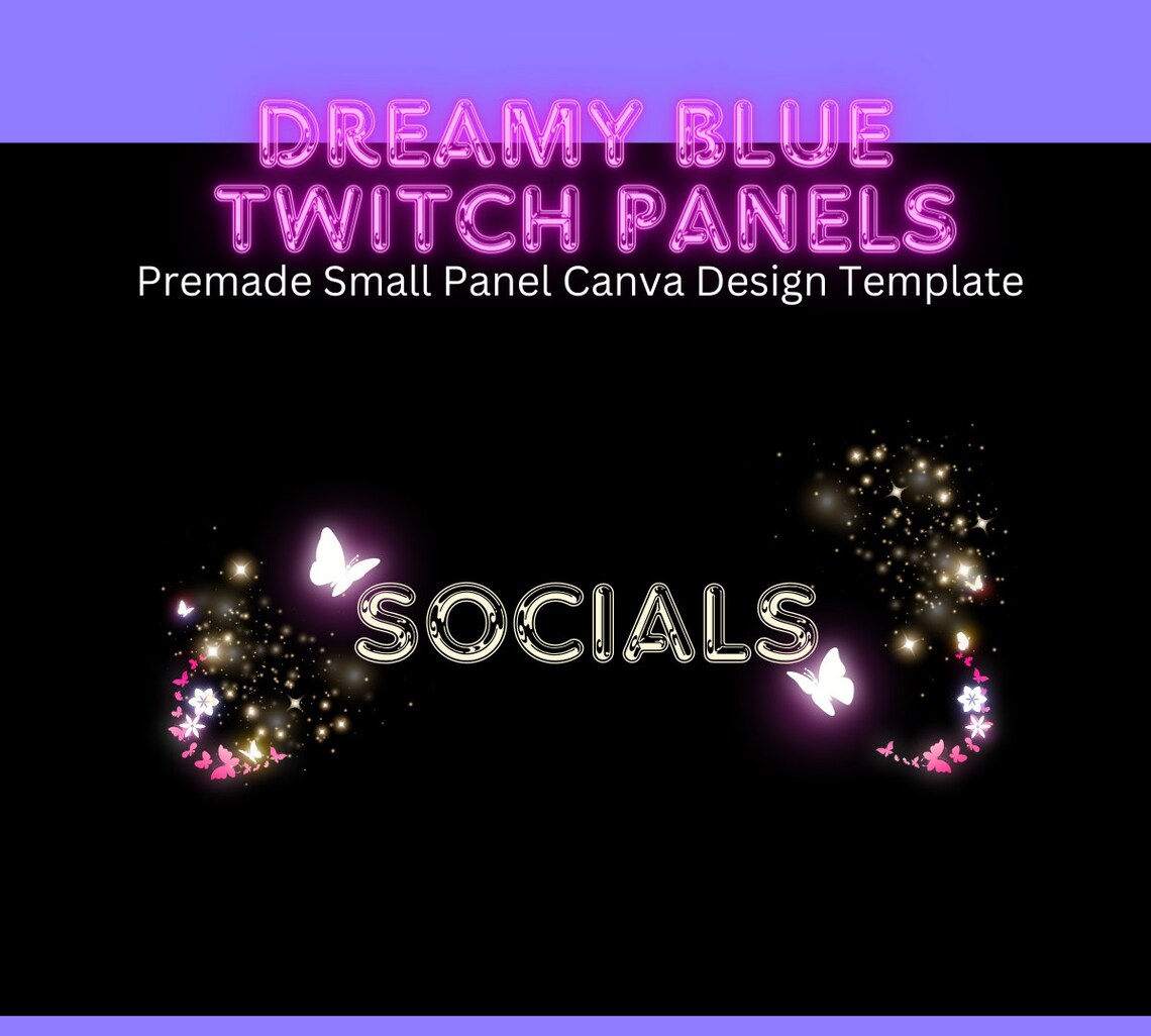 Twitch Panels Dreamy Blue Aesthetic Celestial Glowing Twitch Stream ...