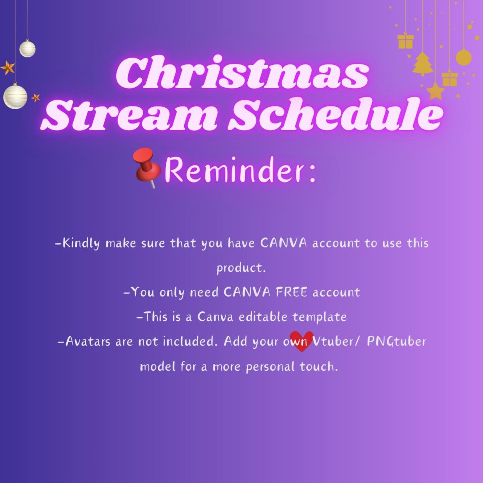 Stream Schedule Winter White Christmas Cute Weekly Stream Plan Vtuber ...