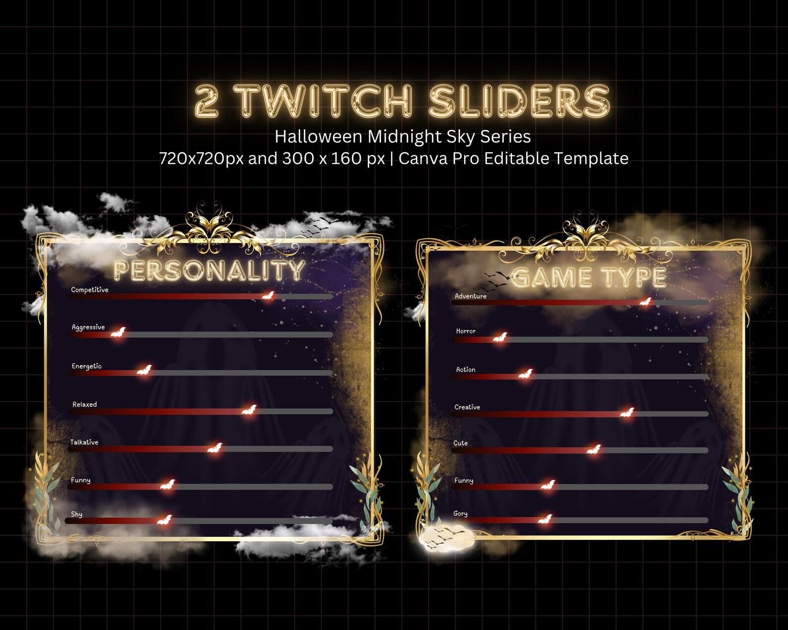 Halloween Twitch Panels Stream Package Decorations Vtuber Asset Info ...