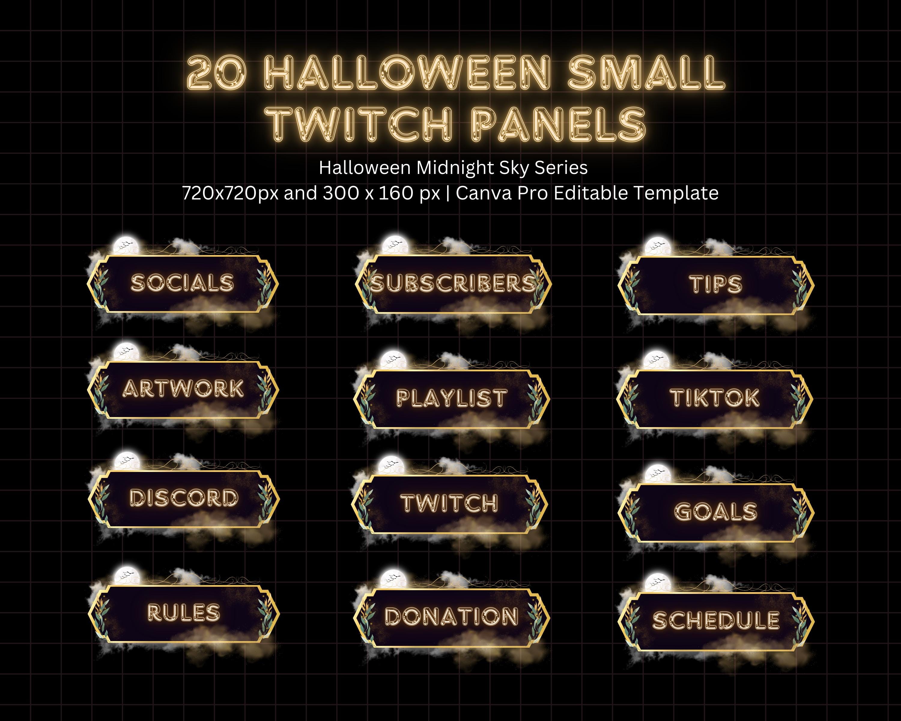 Halloween Twitch Panels Stream Package Decorations Vtuber Asset Info ...