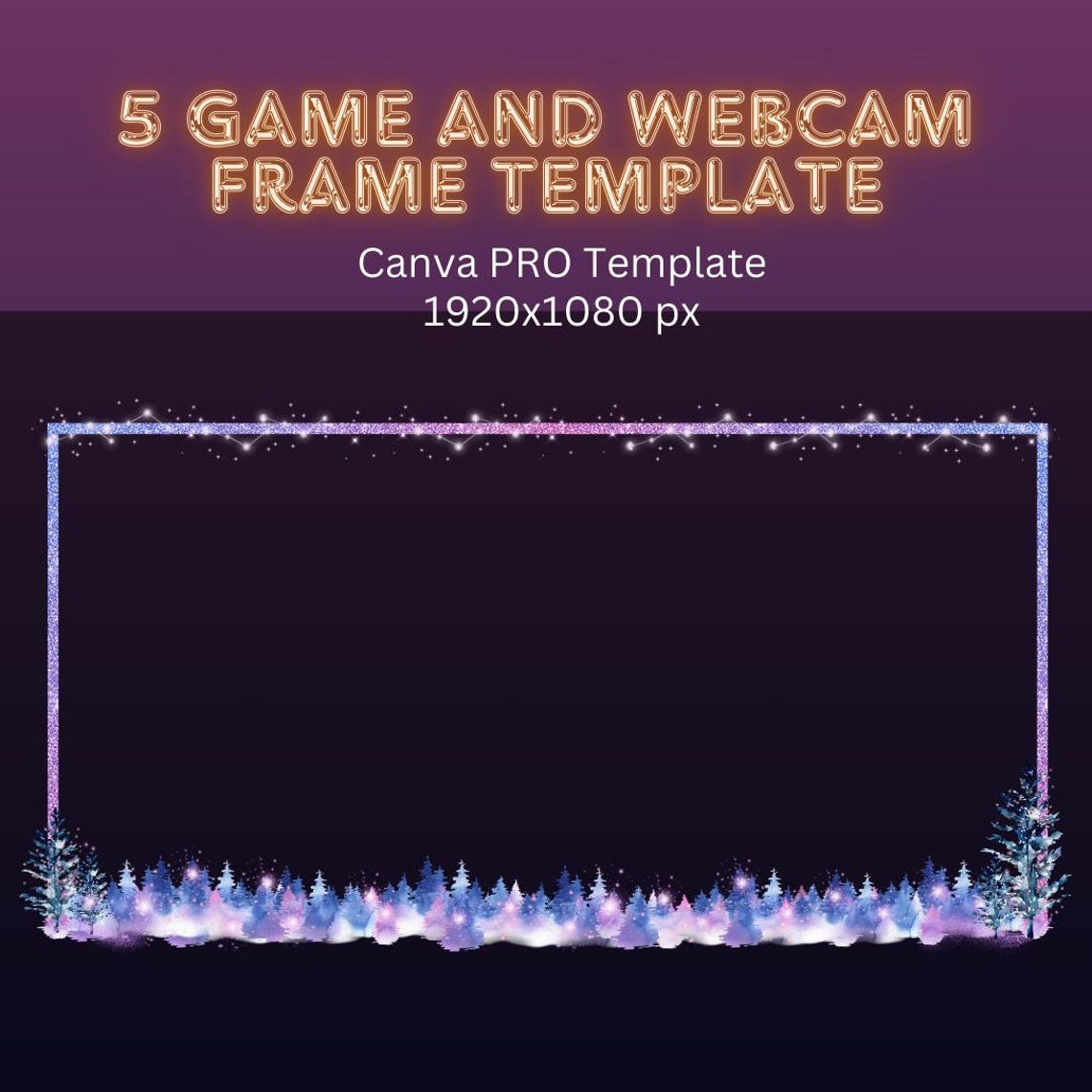 Twitch Frames Classic Christmas OBS Overlay Canva Template Webcam ...