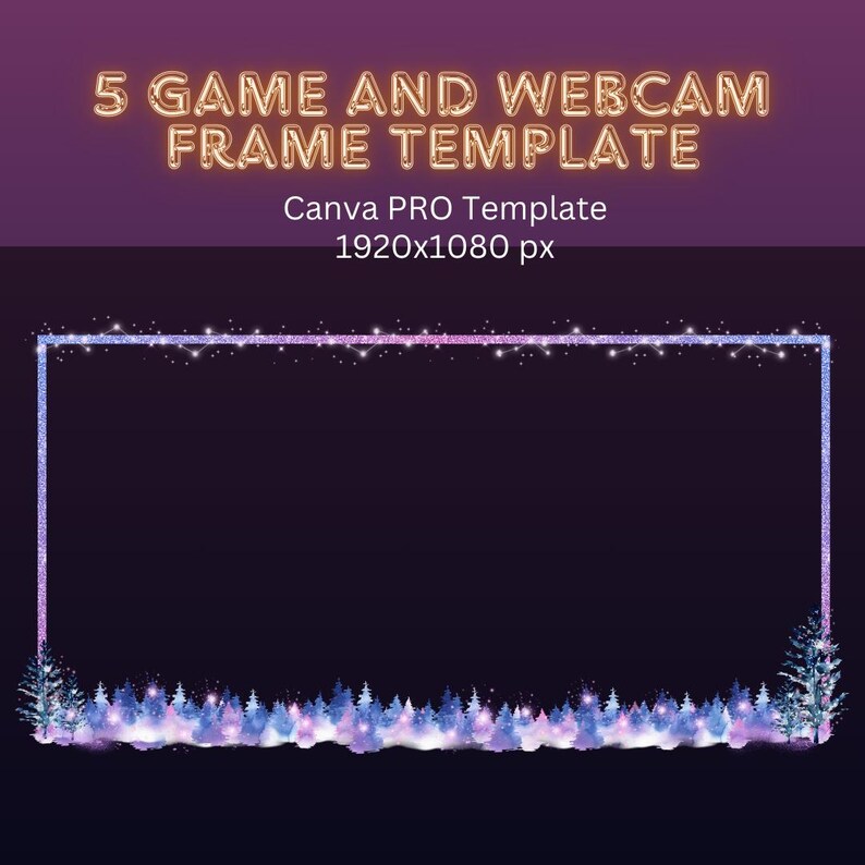 Twitch Frames Classic Christmas OBS Overlay Canva Template Webcam ...