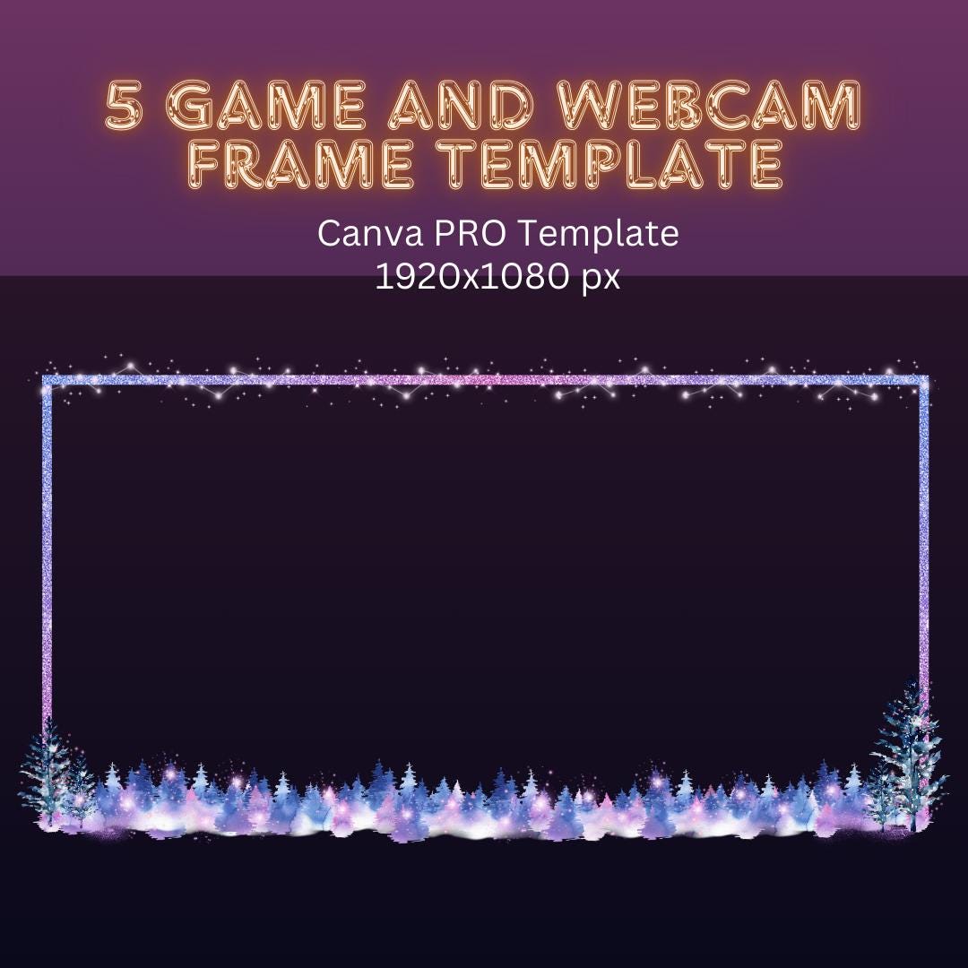 Twitch Frames Classic Christmas OBS Overlay Canva Template Webcam ...