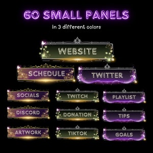 Purple Twitch Panels Customizable Canva Glowing Celestial Design ...