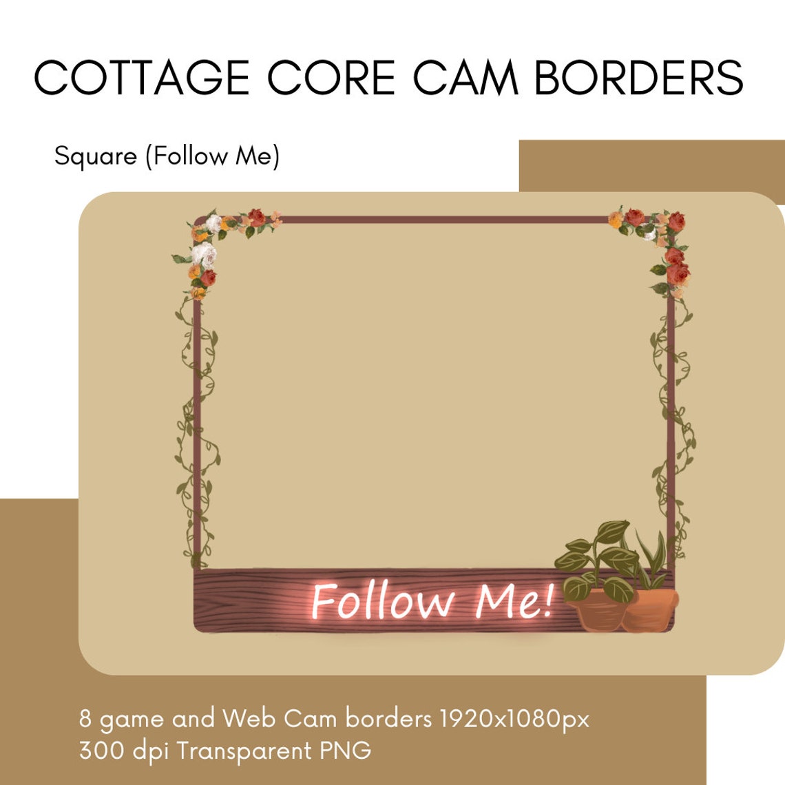 Webcam Border Cat Cottage Core Twitch Stream Asset Vtuber Camera ...