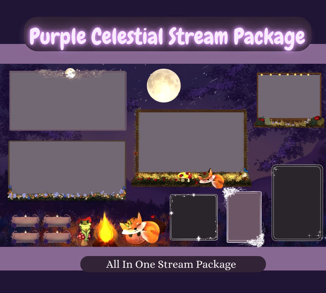 Purple Celestial Stream Package Dreamy Overlay Purple Stinger ...