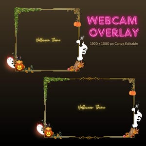 Spooky Webcam Overlay Rounded Corner Cute Ghost Twitch Frames Editable ...