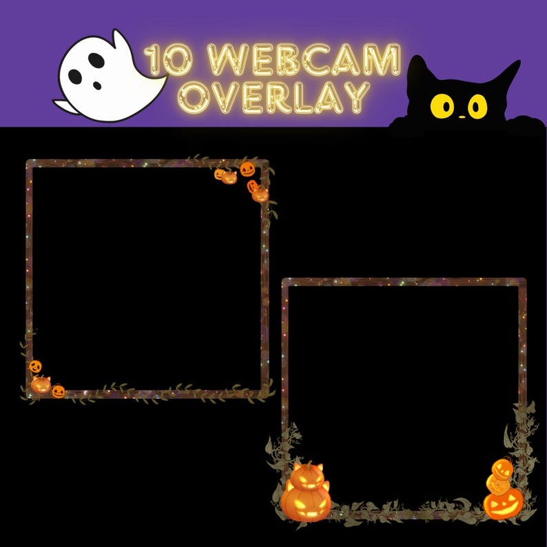 Webcam Overlay Halloween Cottage Core Cute Ghost Pumpkin Fall Season ...