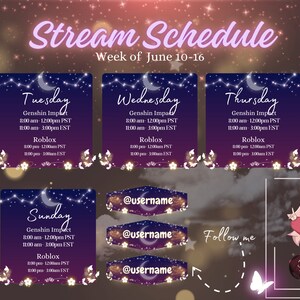 Stream Schedule Twitch Stream Asset Vtuber Stream Stardust Celestial ...