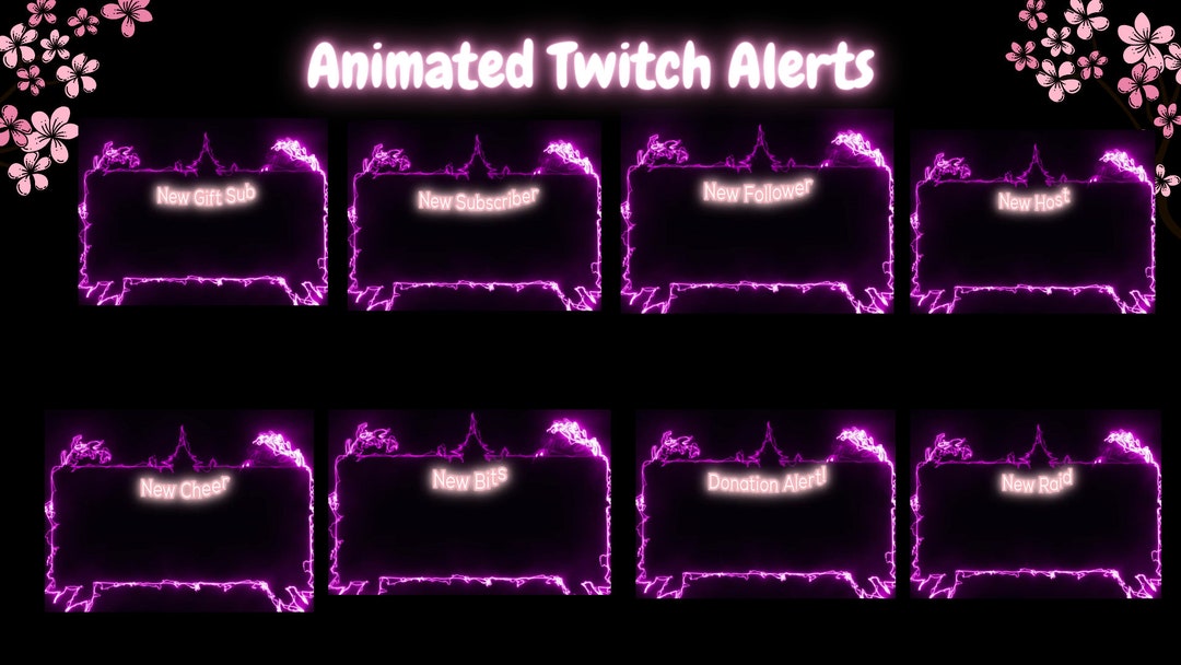 Twitch Alerts Neon Light Electric Animated Alert Streamelement OBS ...
