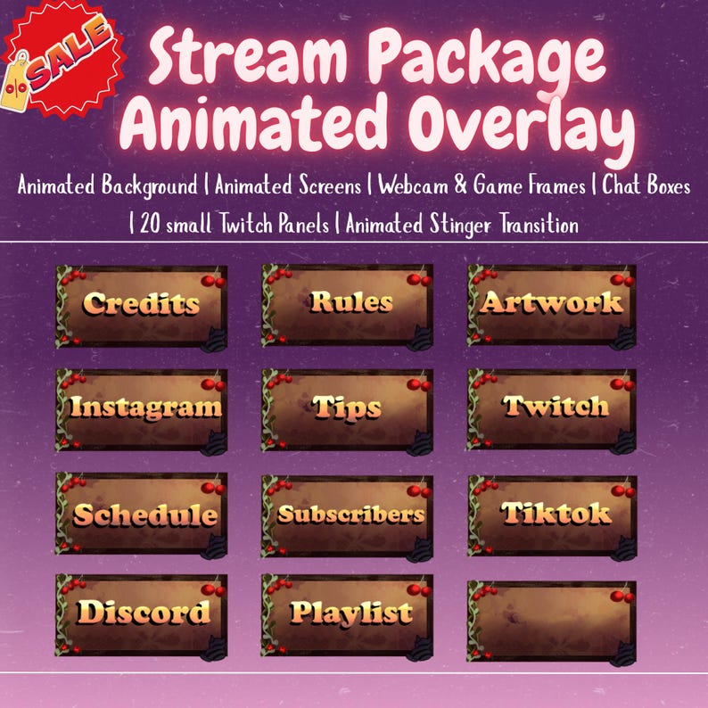 Animated Purple Library Stream Package: Vtuber Twitch Overlay - Etsy