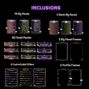 Purple Twitch Panels Customizable Canva Glowing Celestial Design ...