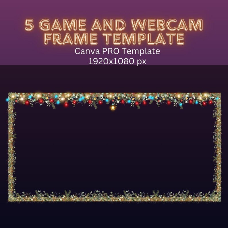 Twitch Frames Classic Christmas OBS Overlay Canva Template Webcam ...
