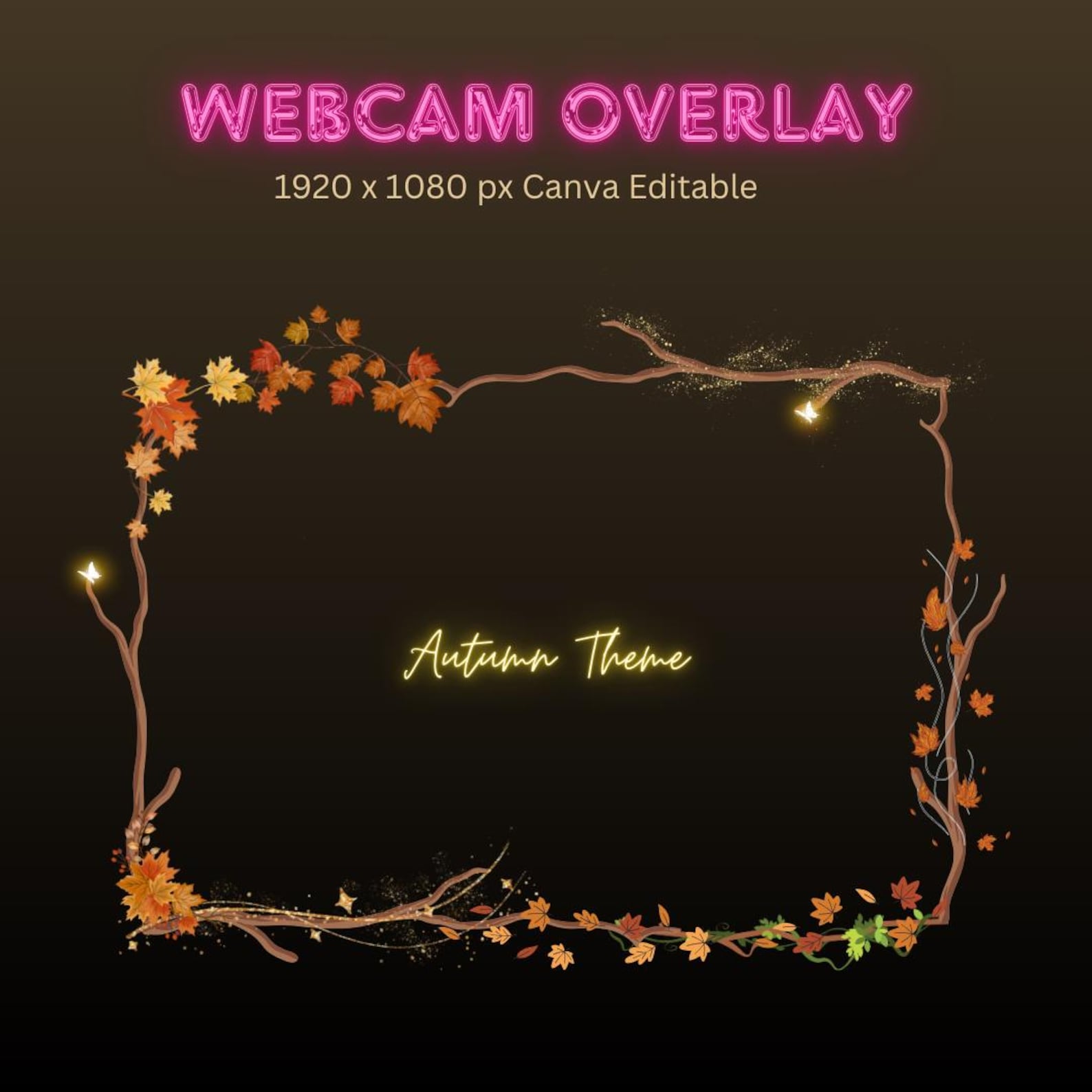 Spooky Webcam Overlay Rounded Corner Cute Ghost Twitch Frames Editable ...
