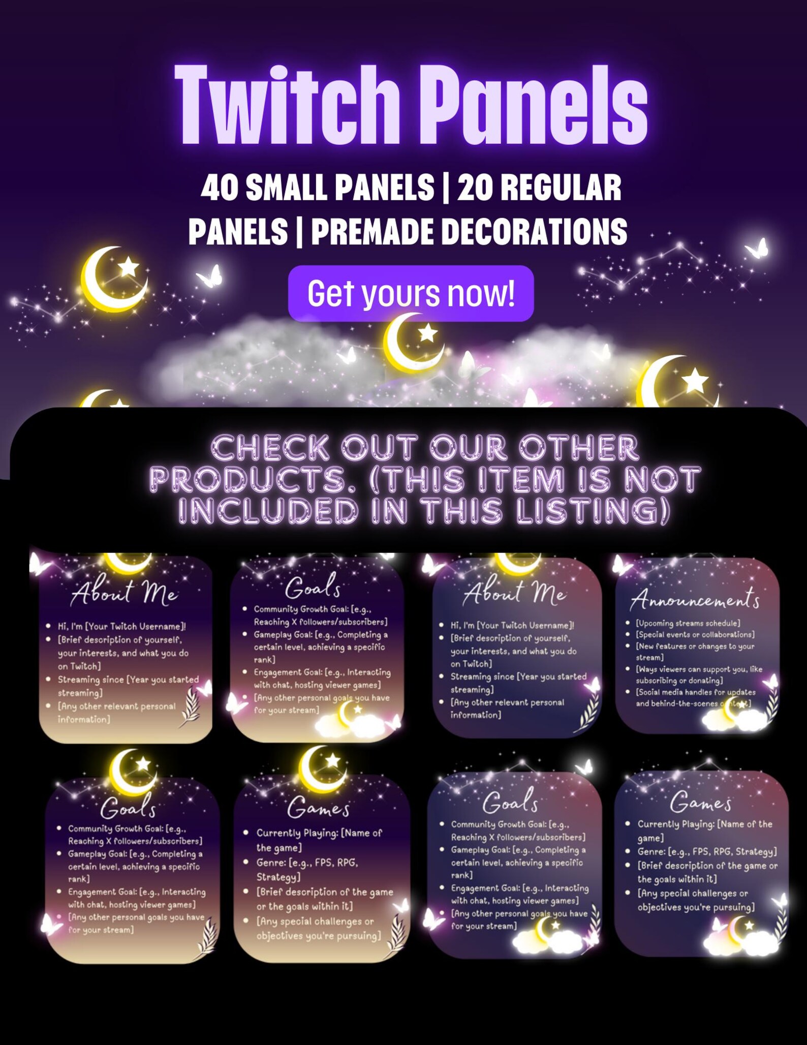 Stream Schedule Twitch Template Dark Red Pngtuber Assets Twitch Canva ...