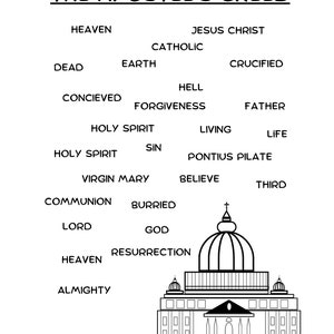 Catholic Kids Worksheet| the Apostles Creed| Common Catholic Prayers ...