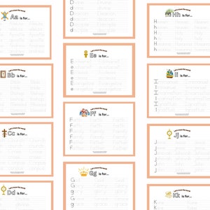 Alphabet Tracing Worksheet | Catholic Kids | ABC Letter | Writing ...