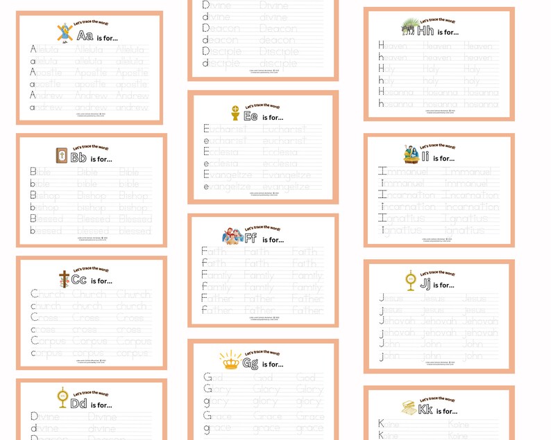 Alphabet Tracing Worksheet | Catholic Kids | ABC Letter | Writing ...