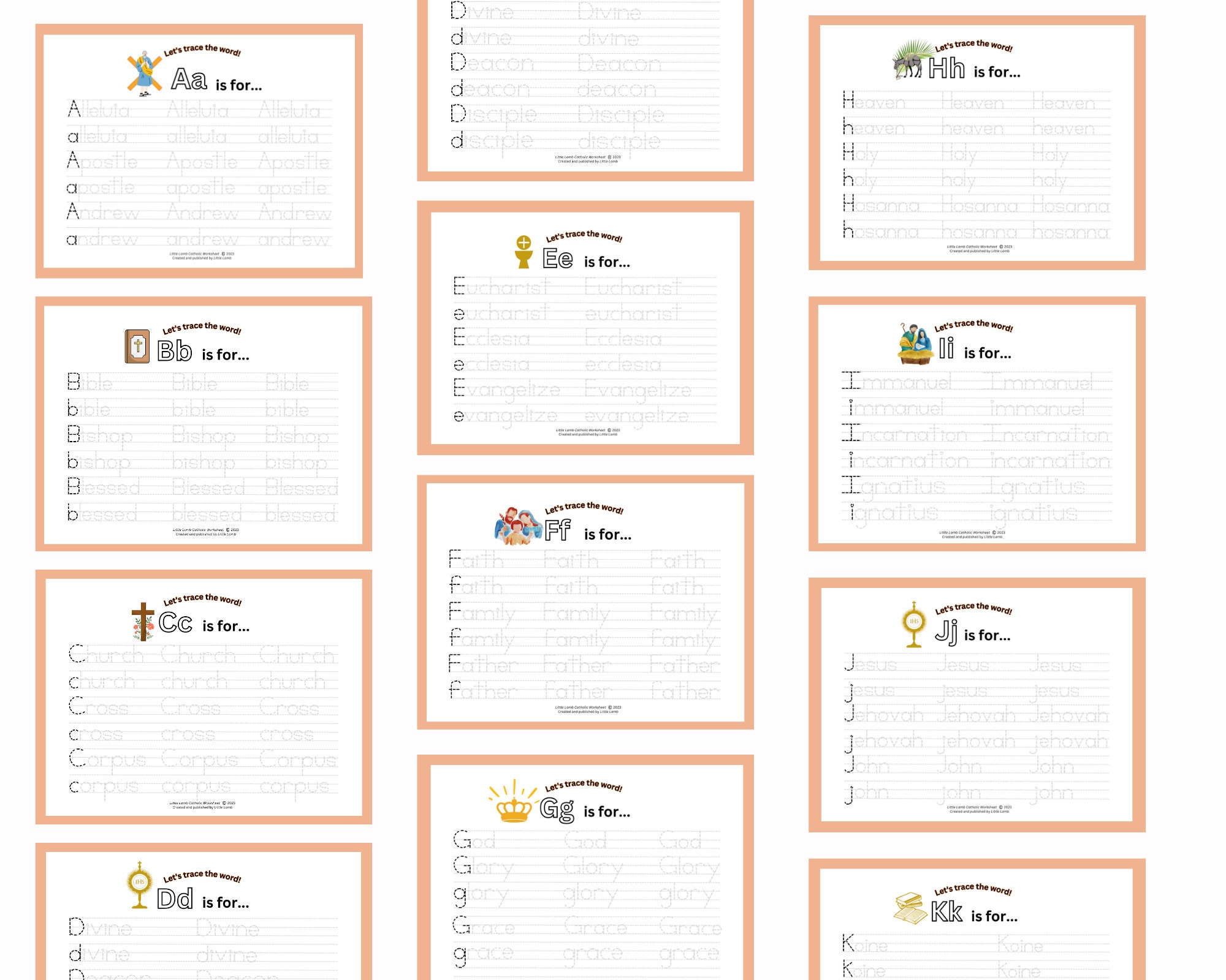 Alphabet Tracing Worksheet | Catholic Kids | ABC Letter | Writing ...