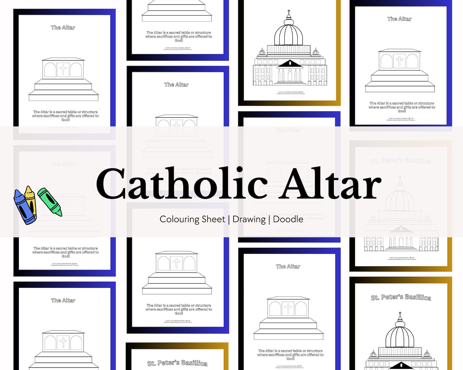 Catholic Coloring Page | Altar | Catholic Kids | Drawing | Printable ...