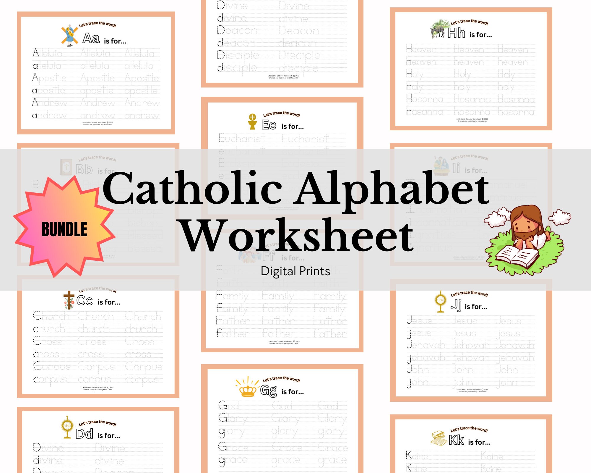 Alphabet Tracing Worksheet | Catholic Kids | ABC Letter | Writing ...
