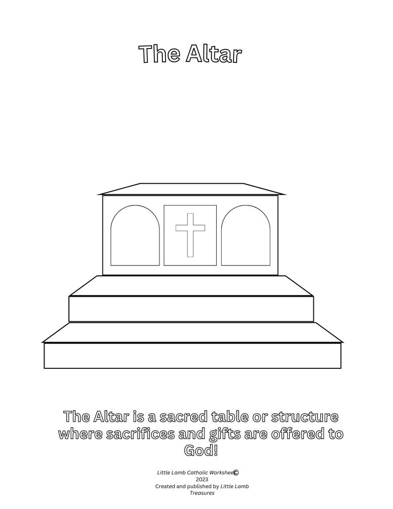 Catholic Coloring Page | Altar | Catholic Kids | Drawing | Printable ...