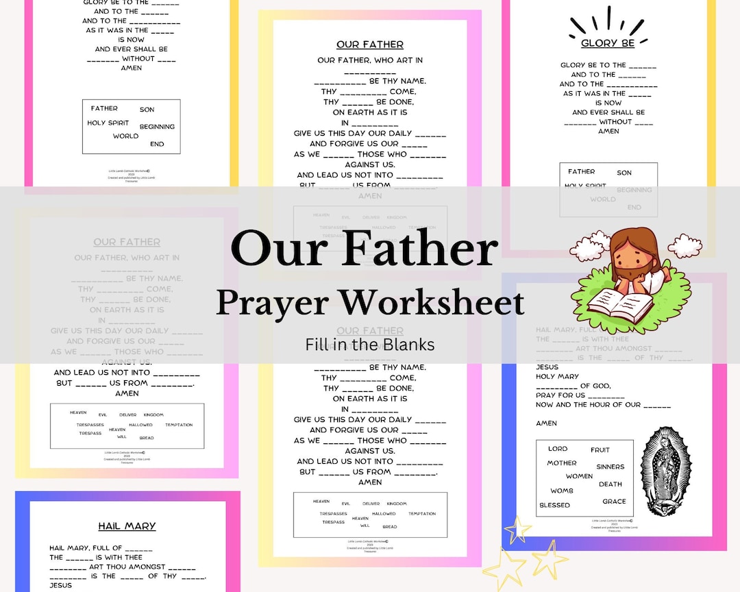 Catholic Kids Worksheet | Our Father | the Lord's Prayer | Common ...