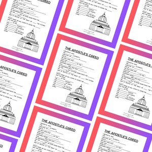 Catholic Kids Worksheet| the Apostles Creed| Common Catholic Prayers ...