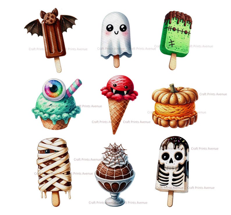 Halloween Png, Ice Cream Png, Halloween Treats Png, Sublimation Designs ...