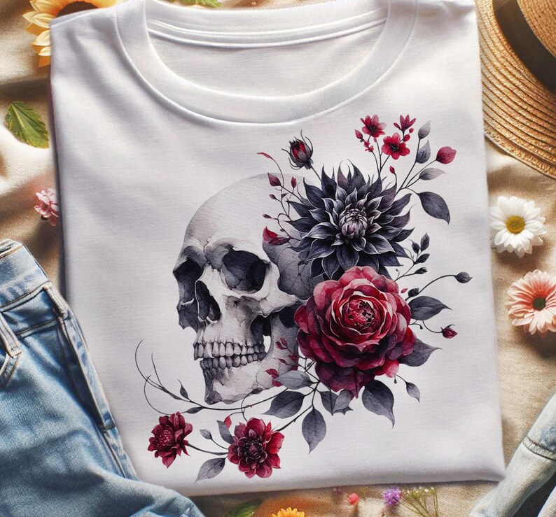 Skull Rose Png, Halloween Png, Roses Png, Sublimation Designs, Pencil ...