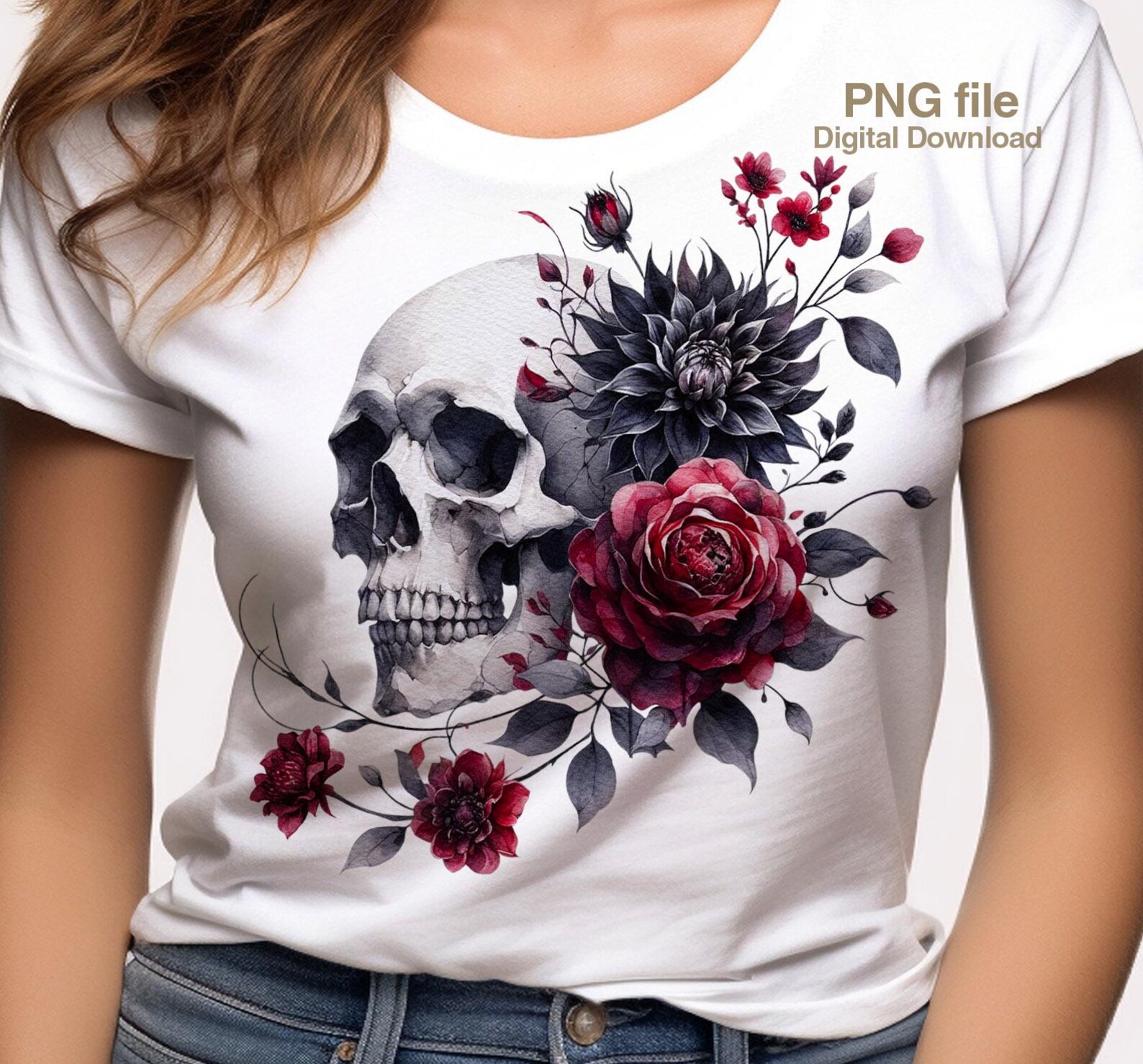 Skull Rose Png, Halloween Png, Roses Png, Sublimation Designs, Pencil ...