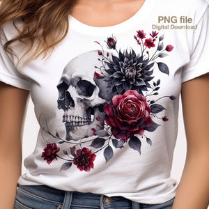 Skull Rose Png, Halloween Png, Roses Png, Sublimation Designs, Pencil ...