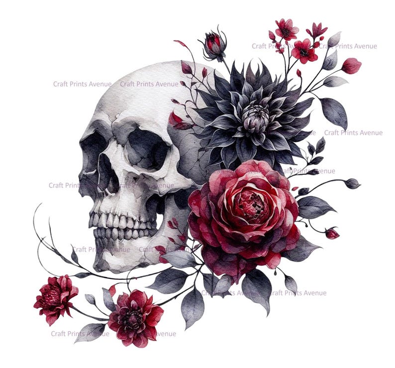 Skull Rose Png, Halloween Png, Roses Png, Sublimation Designs, Pencil ...