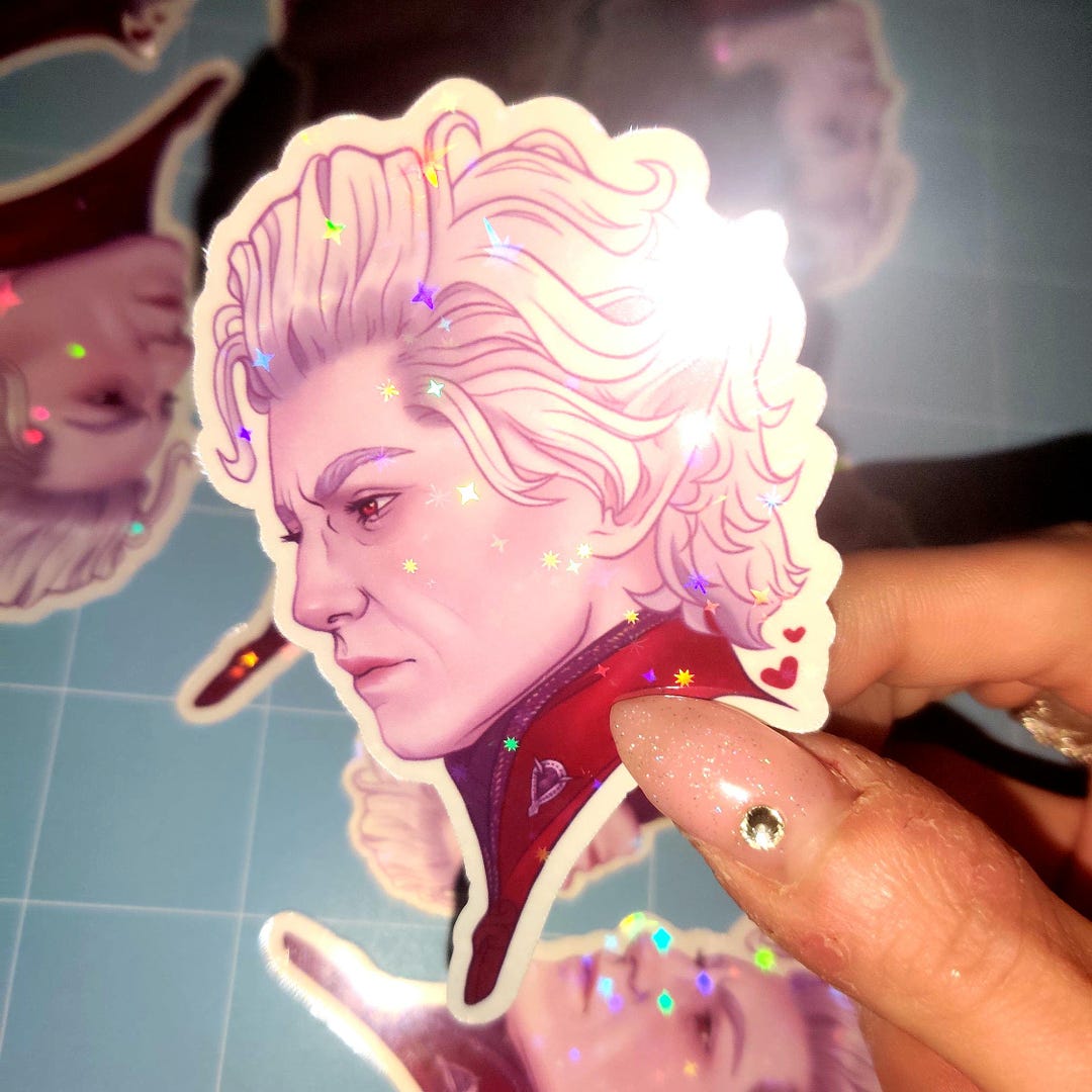 Astarion BG3 Side Profile Holographic Sticker - Etsy