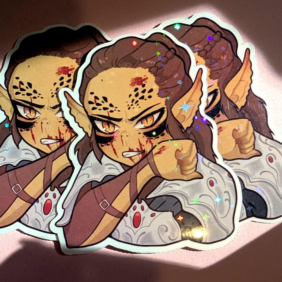 Holographic Chibi Lae'zel BG3 Sticker - Etsy