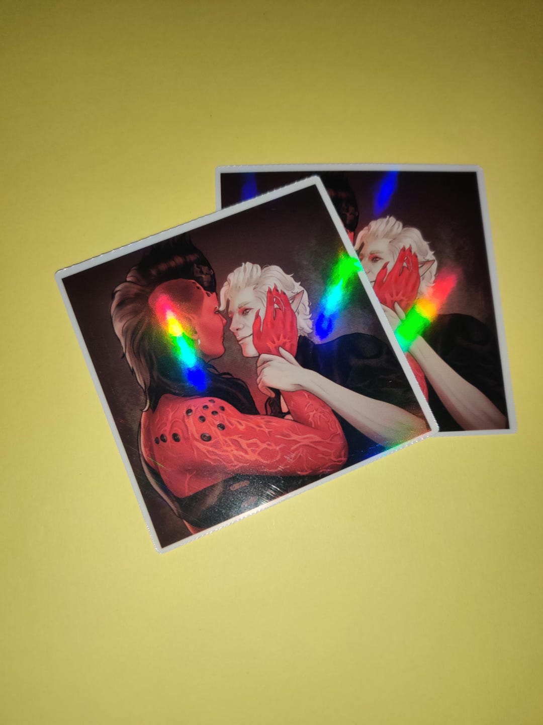 Holographic Hellspawn BG3 Karlach X Astarion Sticker - Etsy