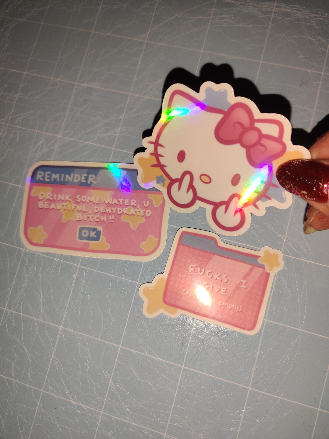 Girly Pop Profanity Holographic Sticker Pack 3 Stickers - Etsy