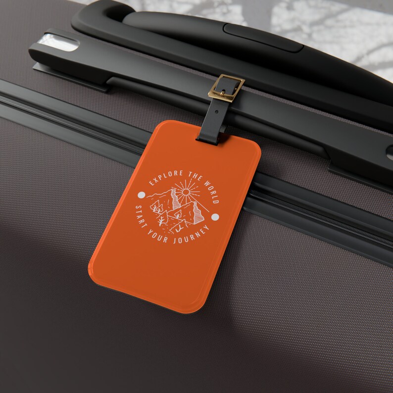 Explore the World - Luggage Tag (orange) - Etsy