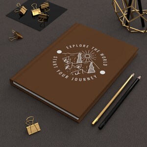 Explore the World - Hardcover Travel Journal (brown) - Etsy