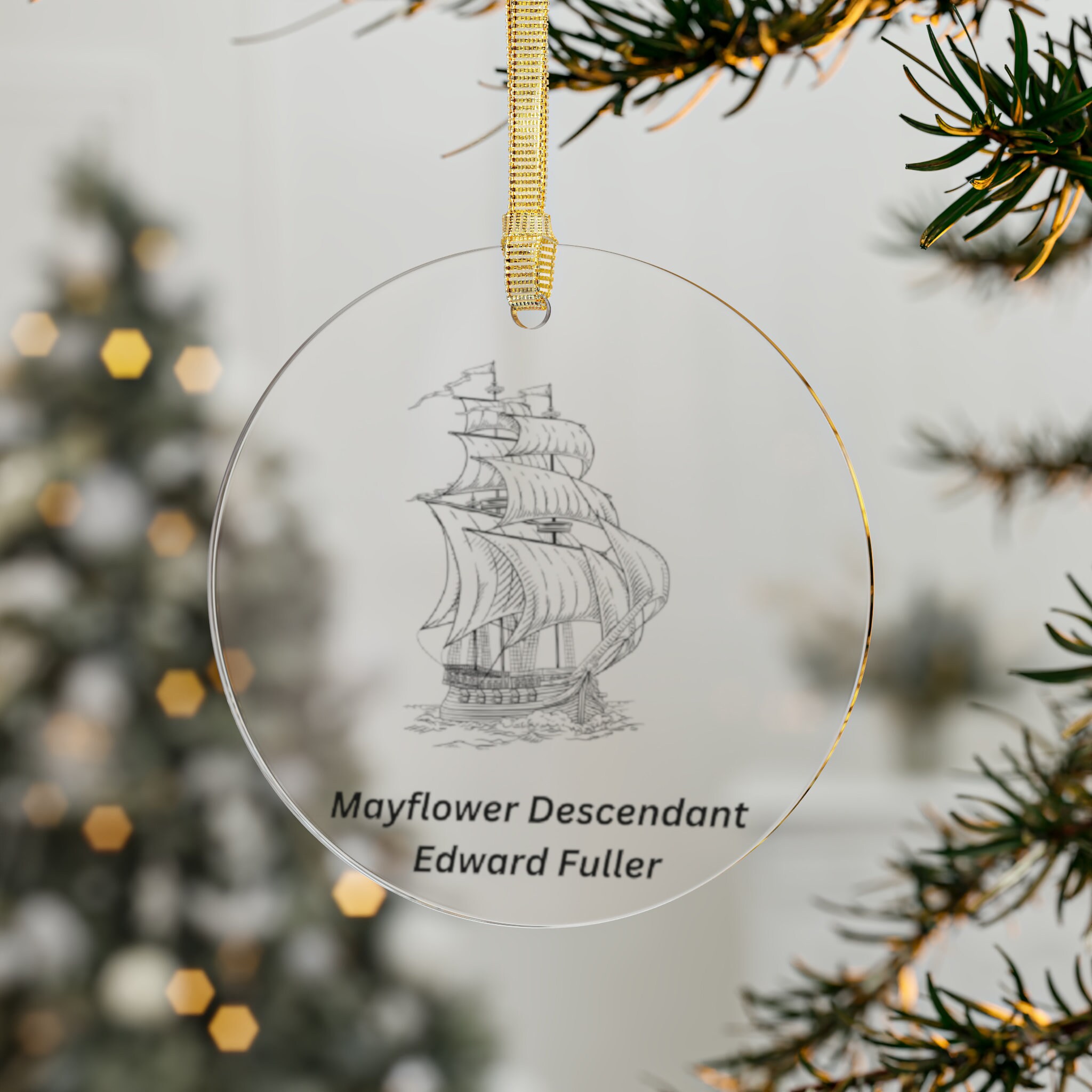 Acrylic Ornament - Mayflower Descendant - Edward Fuller - Etsy