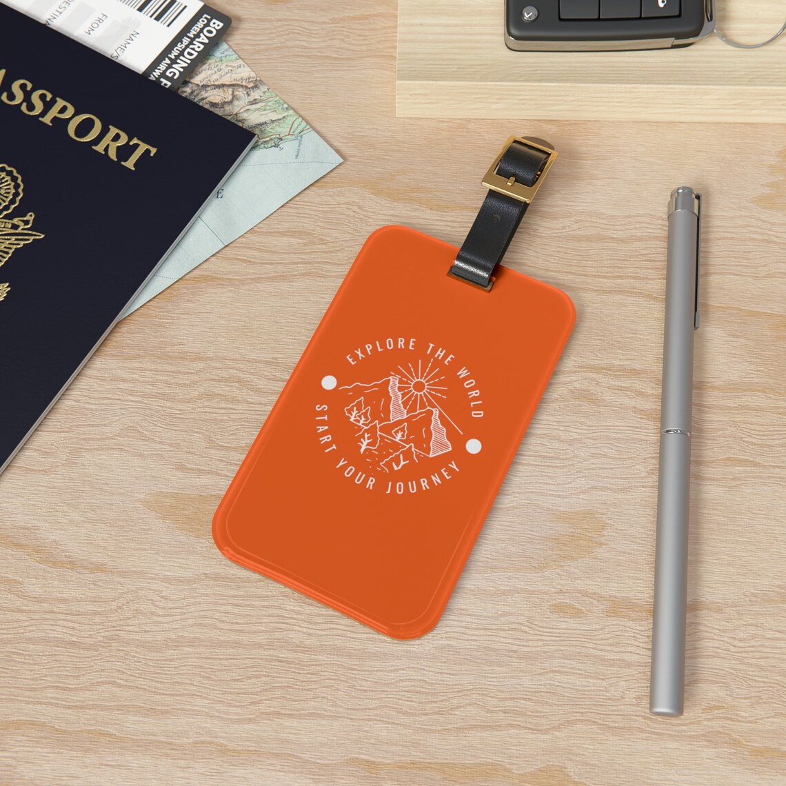 Explore the World - Luggage Tag (orange) - Etsy