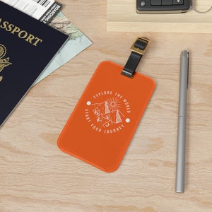 Explore the World - Luggage Tag (orange) - Etsy